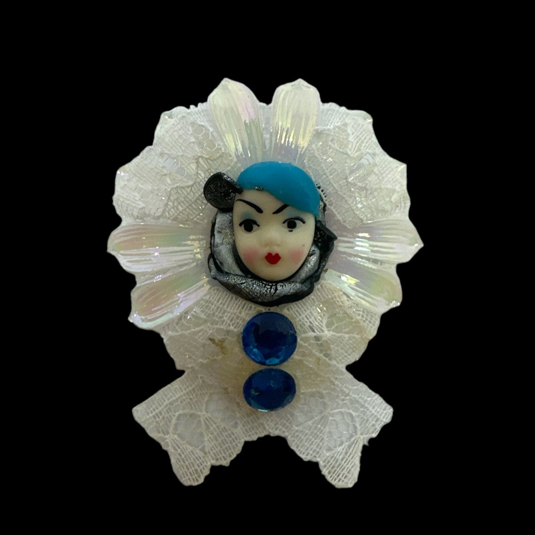 024. Vintage Artisan,Face Brooch, 2 Inches