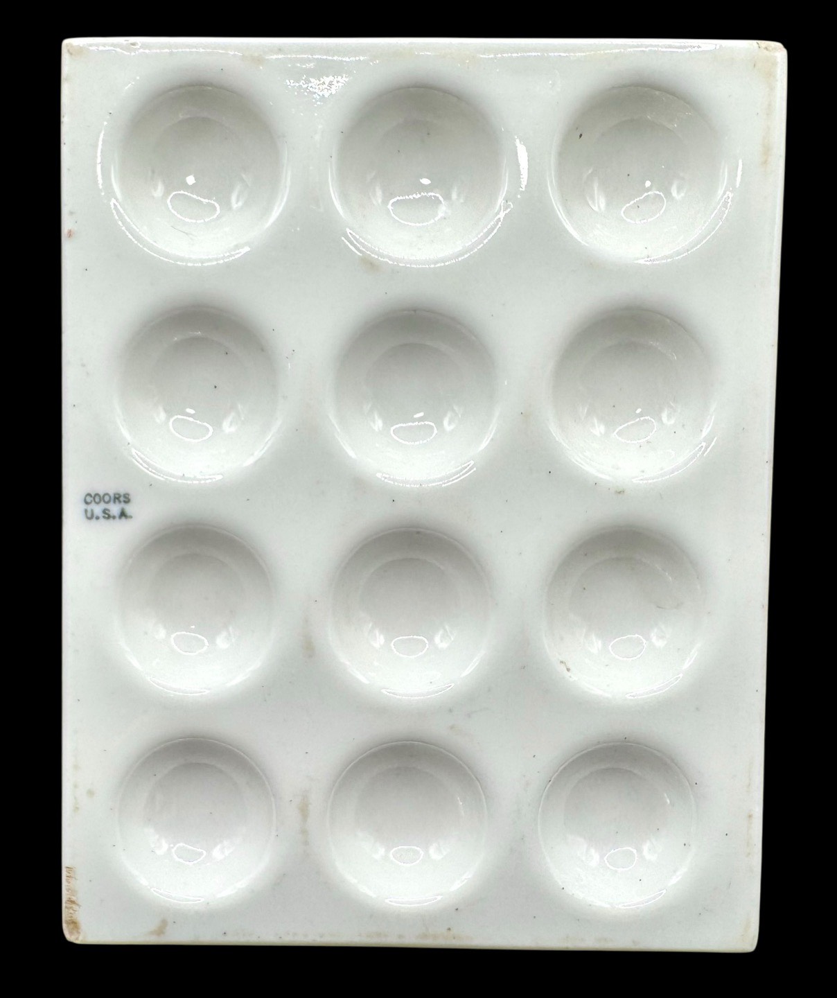Vintage Coors USA Porcelain 12 Well Reaction Spot Plate Laboratory ...