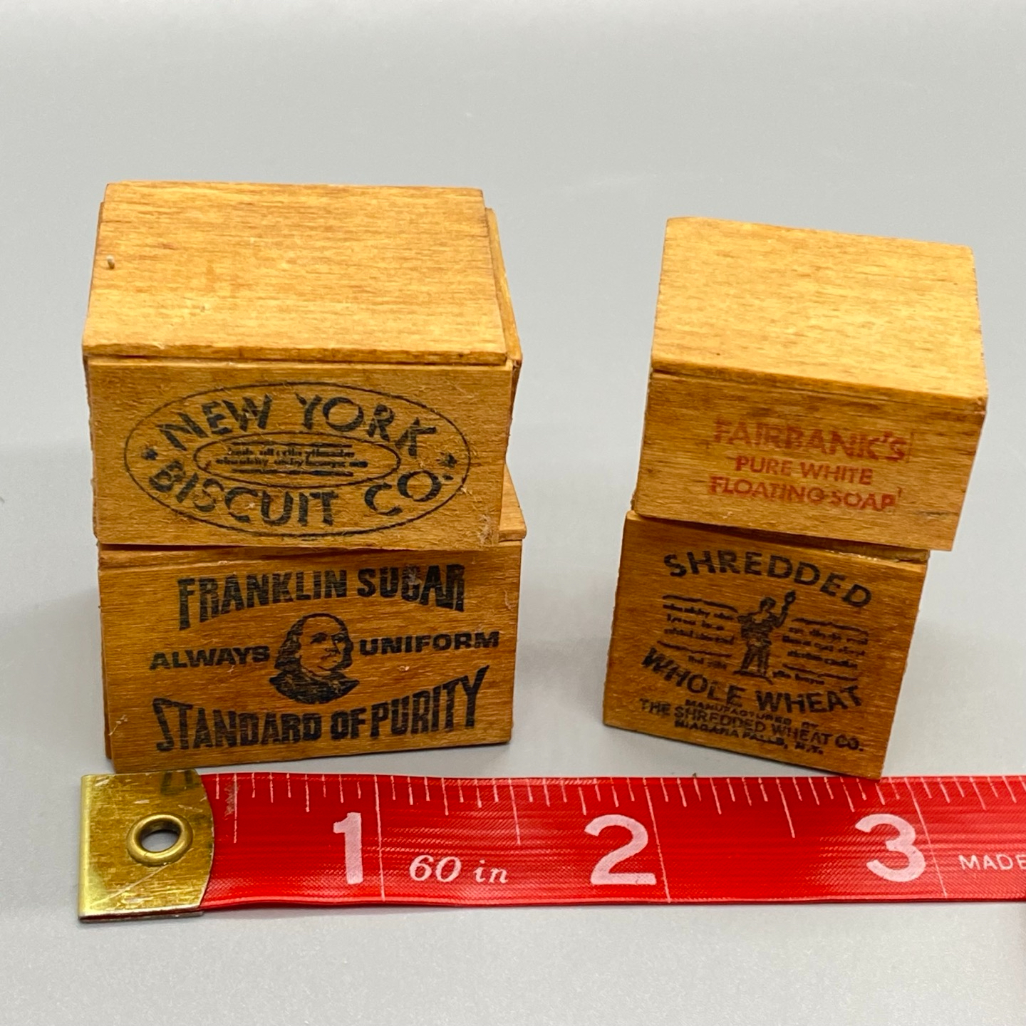 Mini Food Boxes, Balsa Wood, Dollhouse