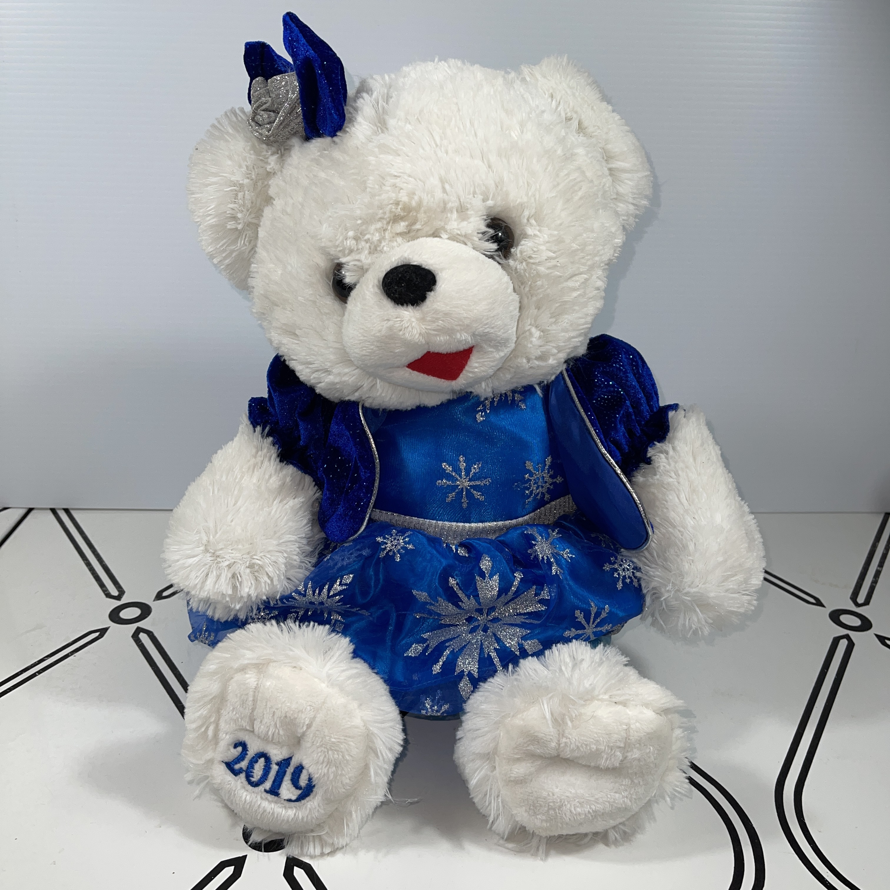 Dan Dee Snowflake Teddy Bear 2019 White Plush Girl Blue Dress 20 ...