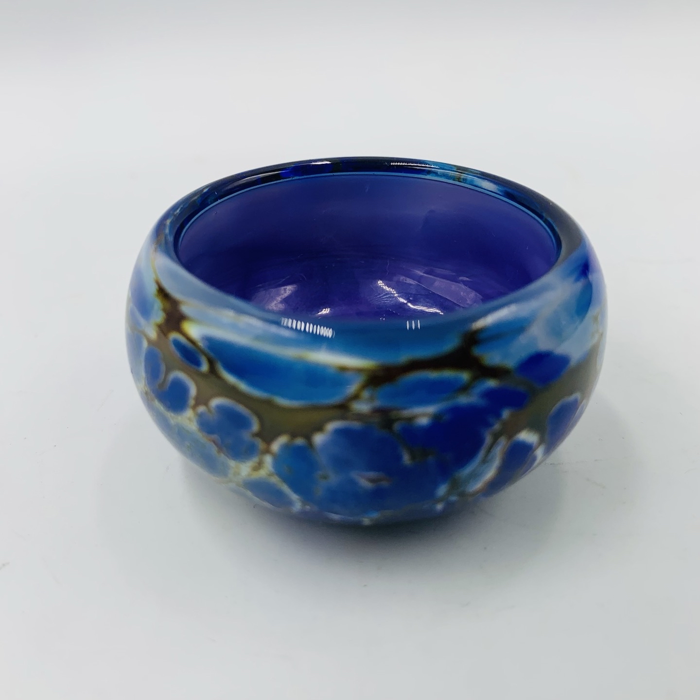 51. DAVID SMITH ART GLASS Mini BOWL SIGNED BLOWING SANDS STUDIO SEATTLE ...