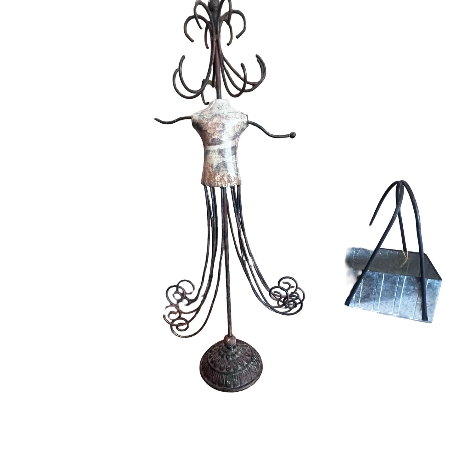 Rustic metal, rusty, crusty necklace Jewelry hanger Silhouette ...