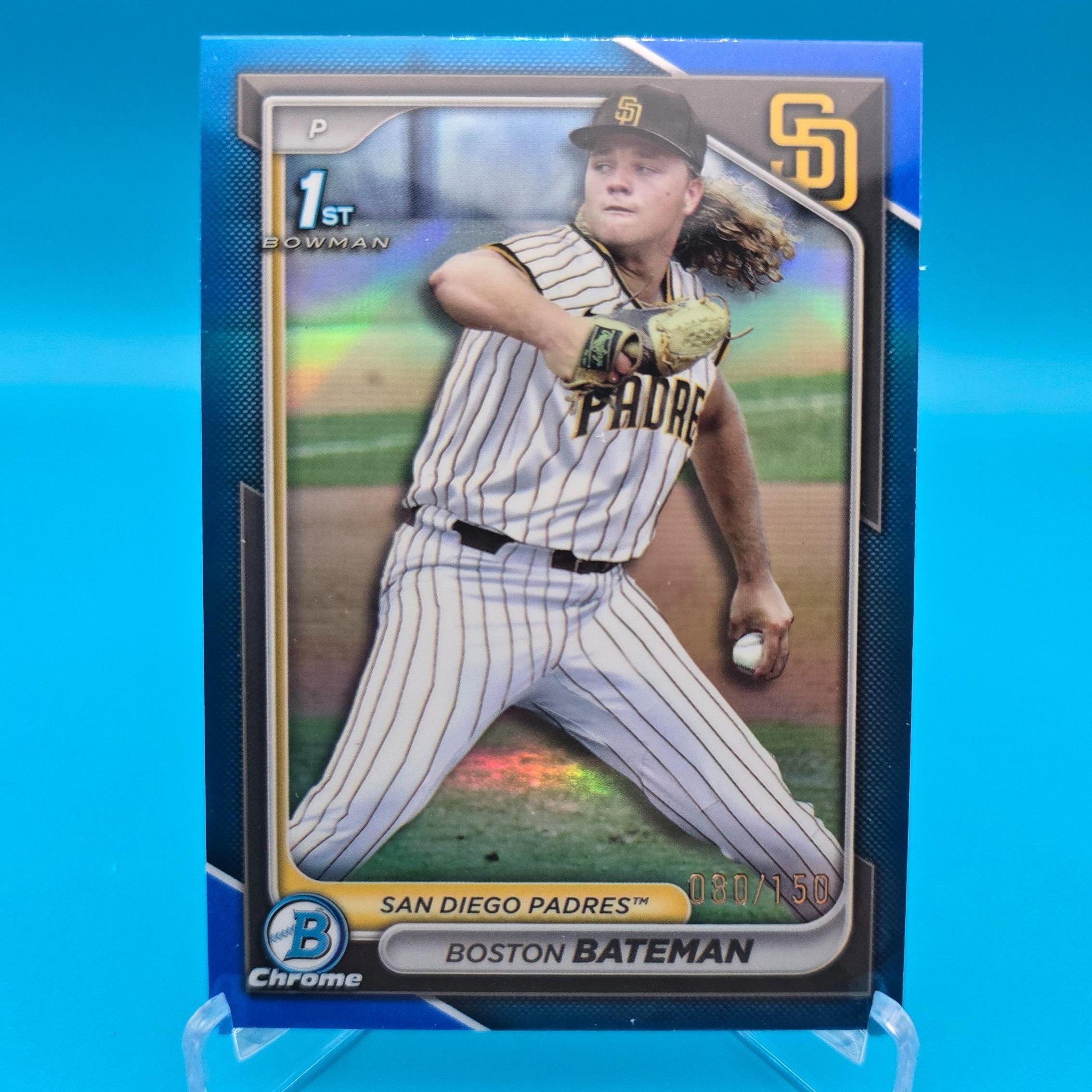 Boston Bateman 2024 Bowman Draft Chrome 1st Bowman Blue Refractor 80/ ...