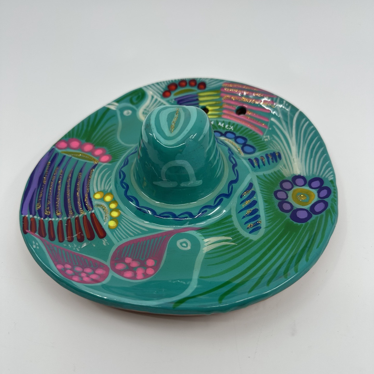 Mexican Hand Painted Sombrero Hats Art Pottery Wall Hanging