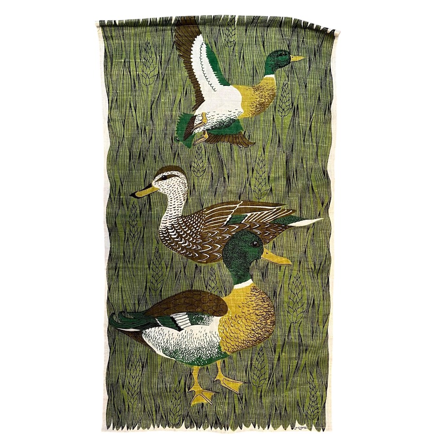 Vintage Mid Century Lois Long Duck Tea towel