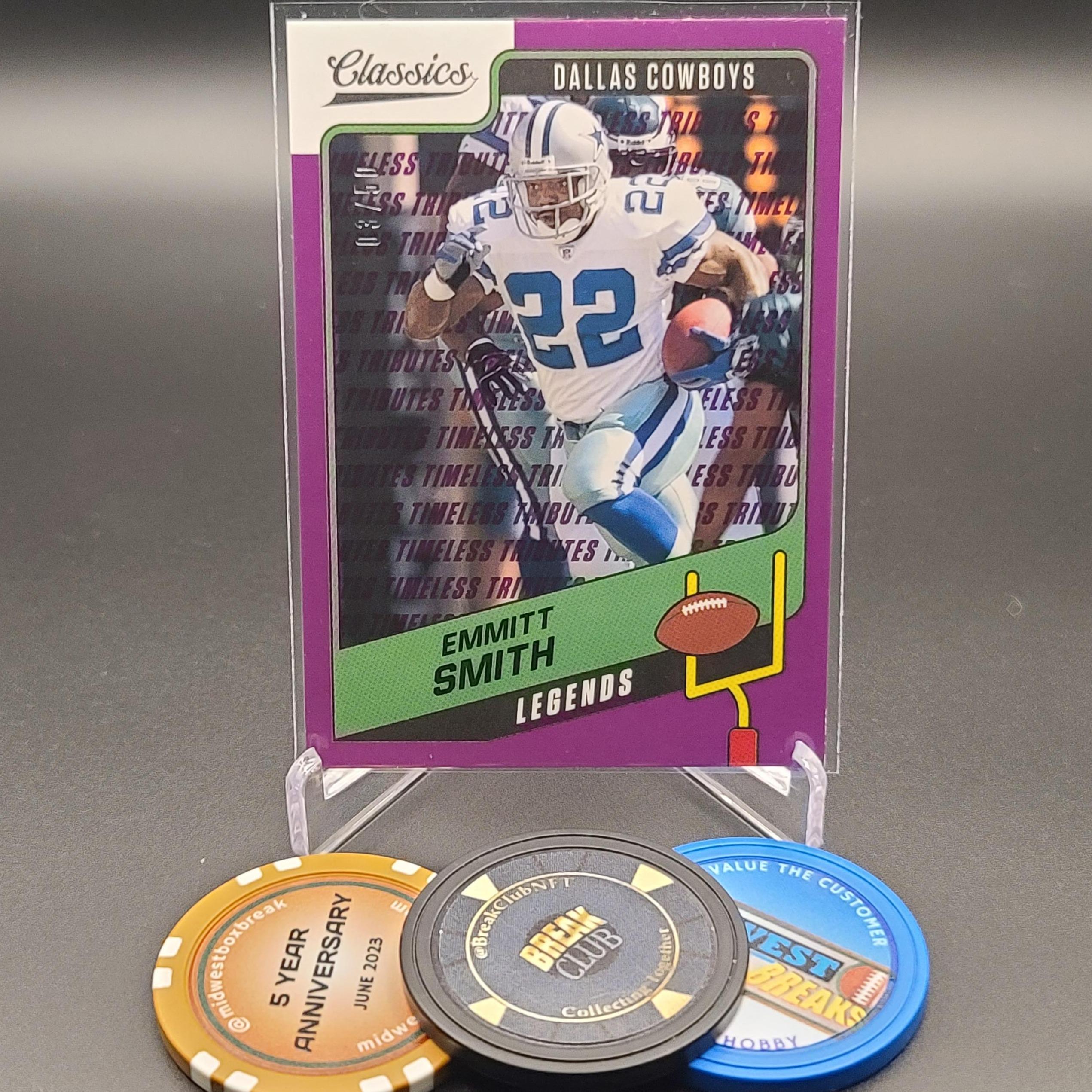Emmitt Smith 2021 Panini Classics Football Legends Timeless Tributes ...