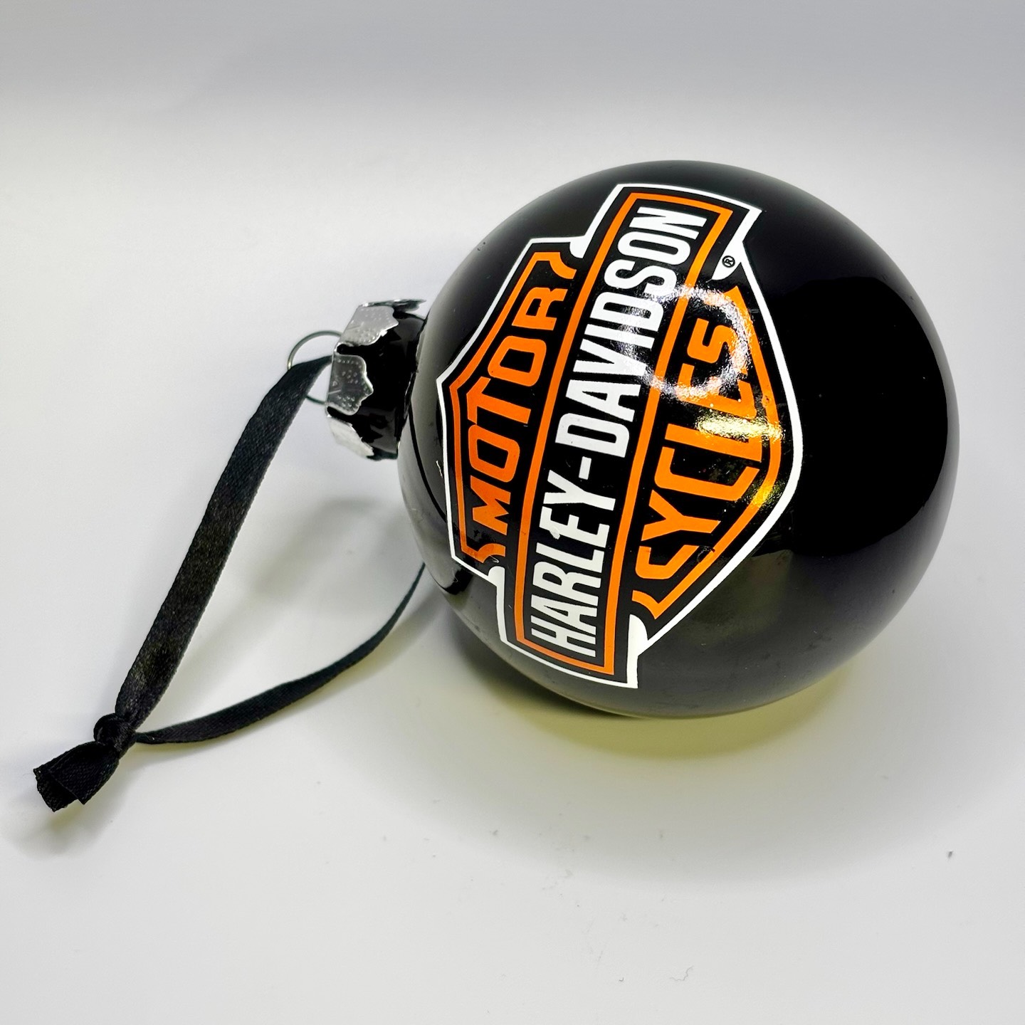 Harley Davidson Motorcycle Christmas Ball Black Ornament Approx. 3”