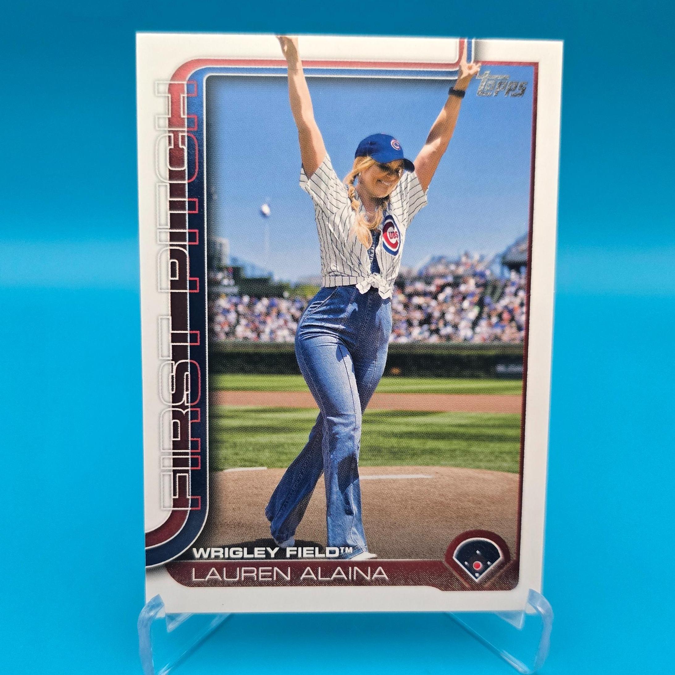 Lauren Alaina 2025 Topps Series 1 First Pitch Wrigley Field Chicago Cubs