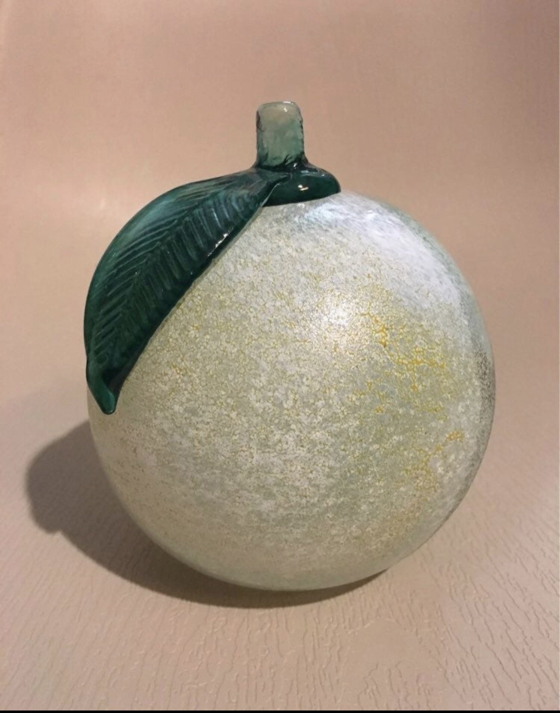 Angelo Rossi Glass Hand-Blown Art Glass Green Apple