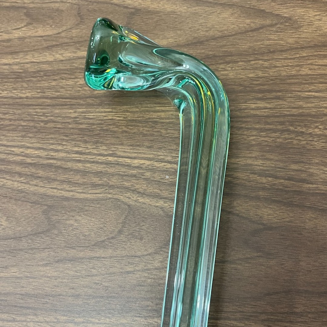 Antique Hand Blown Green Swirled Glass Cane Walking Stick Whimsy Parade ...