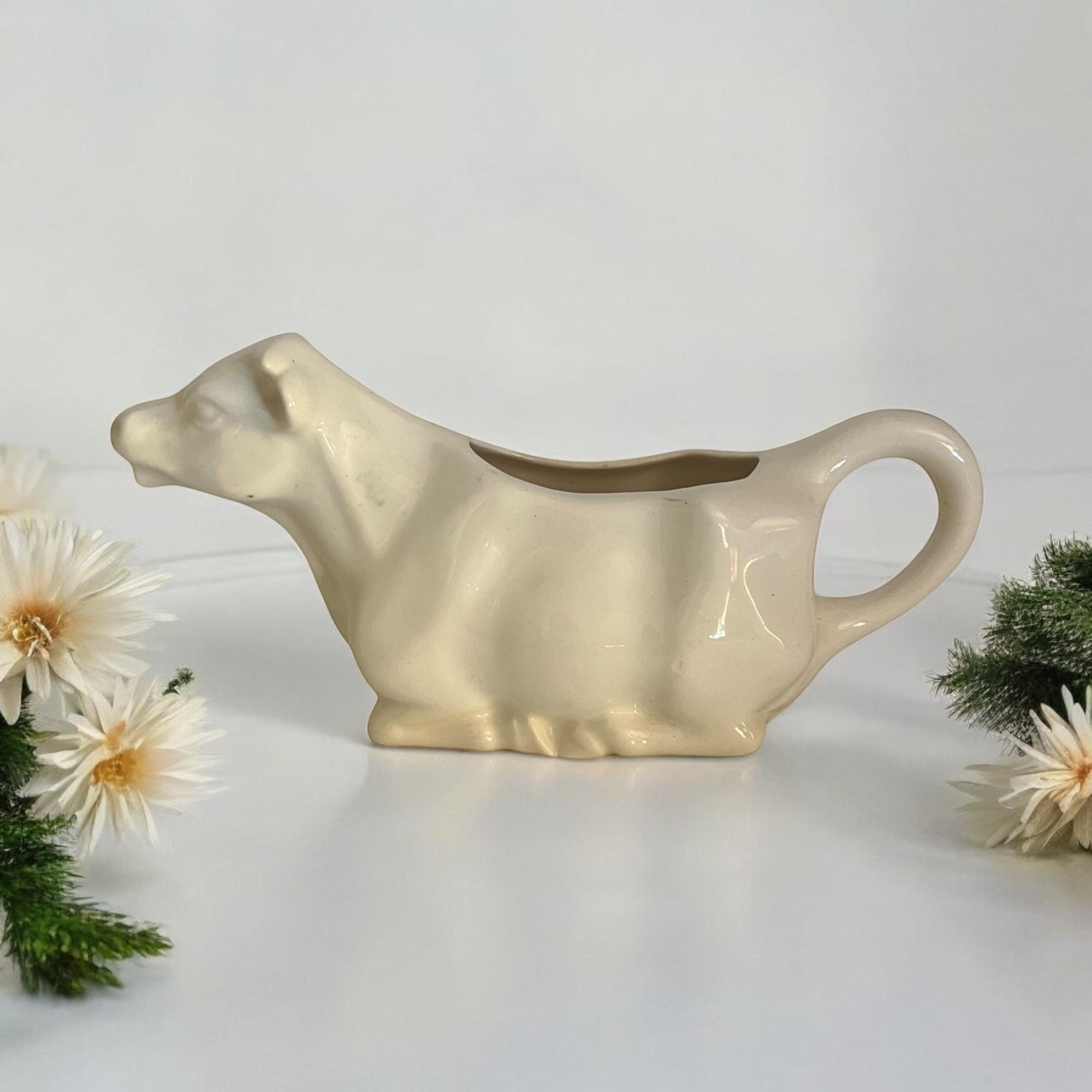 Vintage Cow Creamer. White Dairy Cow. Porcelain/ Ceramic. Mid Century ...