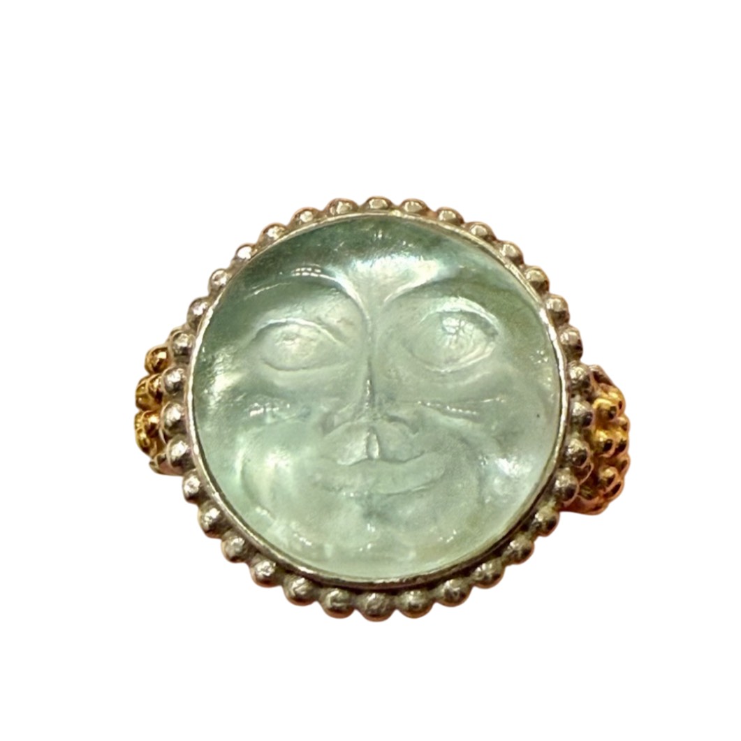 Designer Tagliamonte Sterling Silver 18k Gold Mother Of Pearl Moon Face ...
