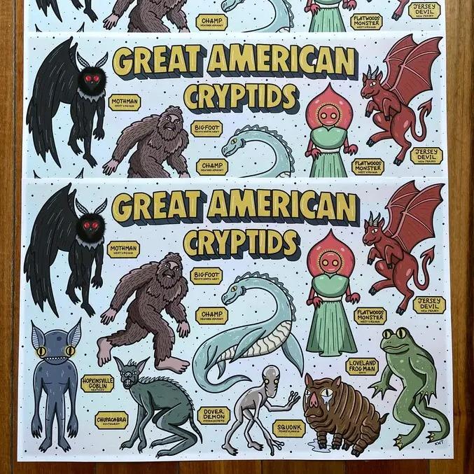 Great American Cryptid Flash Sheet Print