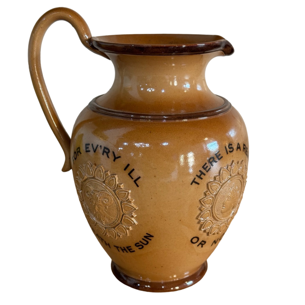 1901-1927 ROYAL DOULTON LAMBETH MOTTO JUG ~ MARK & ARTIST INITIALS