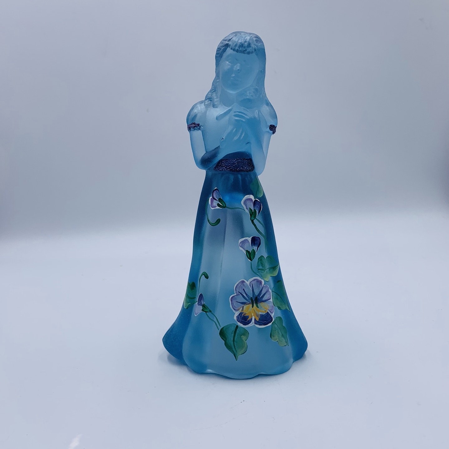 66. Fenton Girl With Teddy Bear Hand Painted