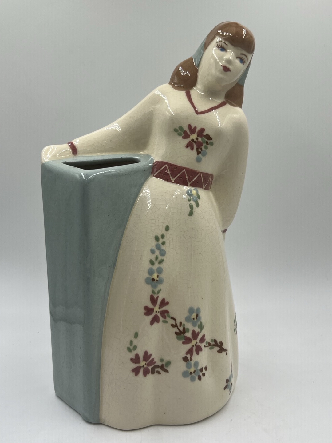 Tall Ceramic Lady Planter 10”