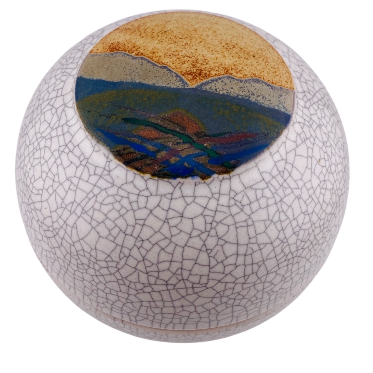 Rob Wiedmaier Pottery Sphere Lidded Signed 1980s Style Vintage