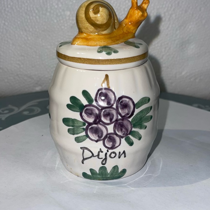 Vintage Mustard Jar Dijon Maille 1747 Geo Martel France with Lid Snail ...