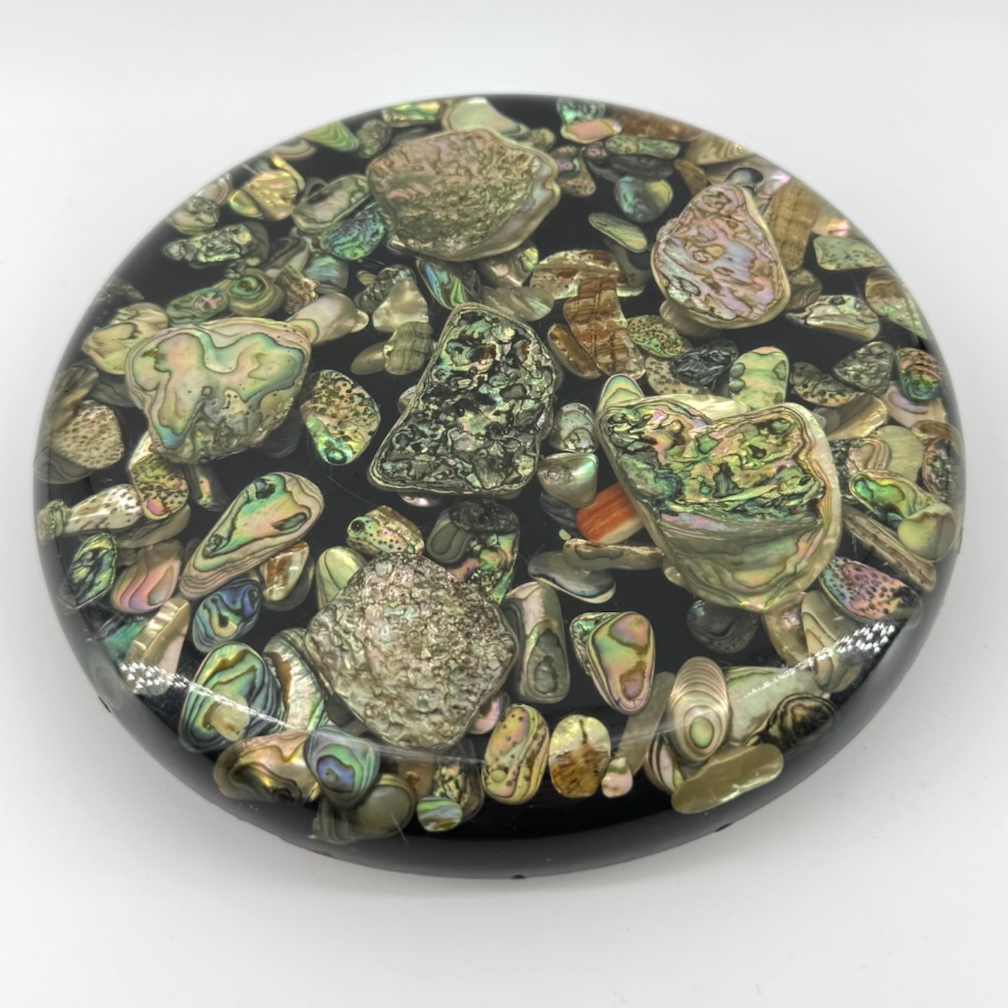 Lucite Abalone Trivet Hot Plate