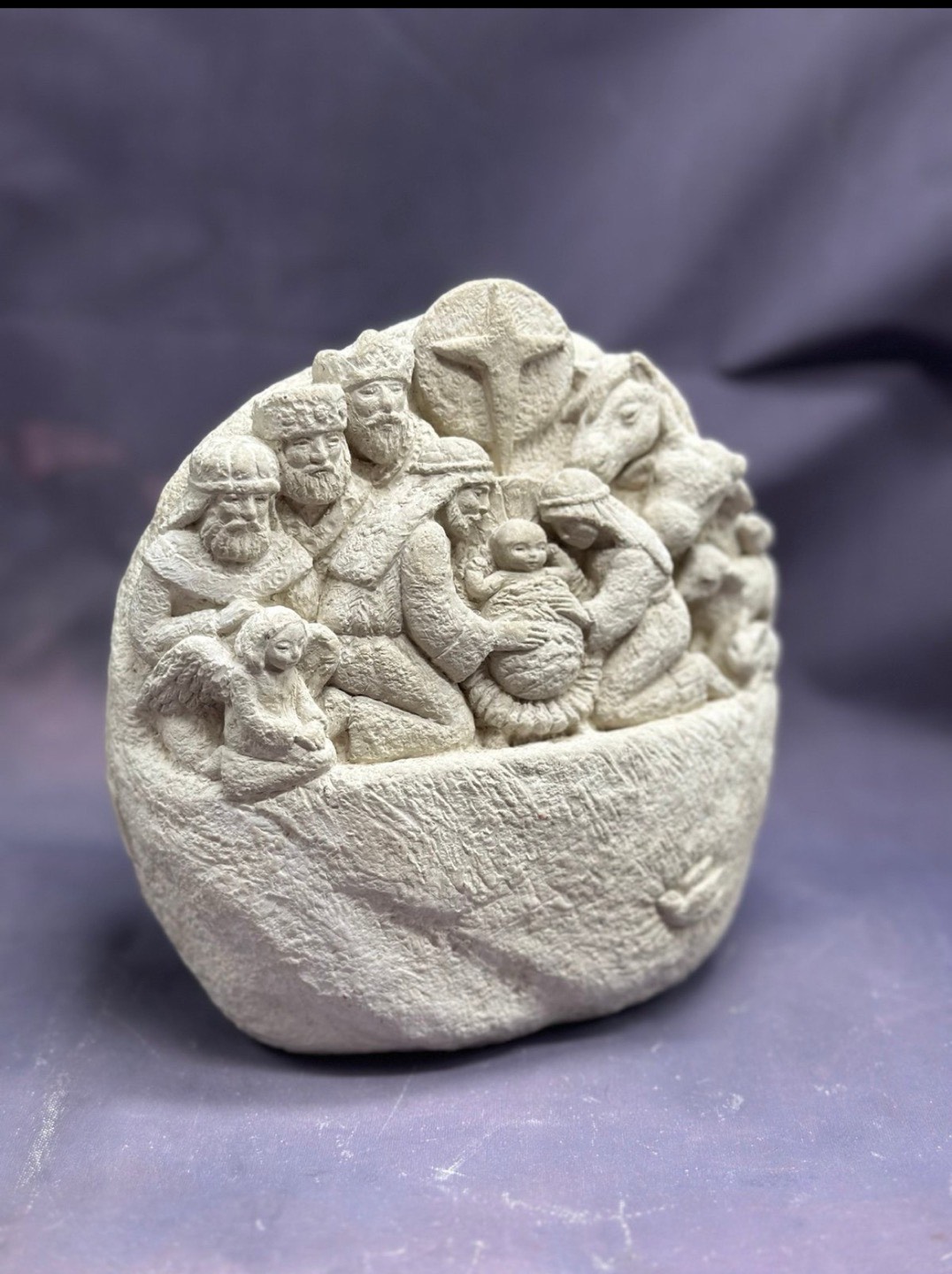 Vintage Carruth Studio Ohio 1999 Stone Garden Nativity Garden Wall ...