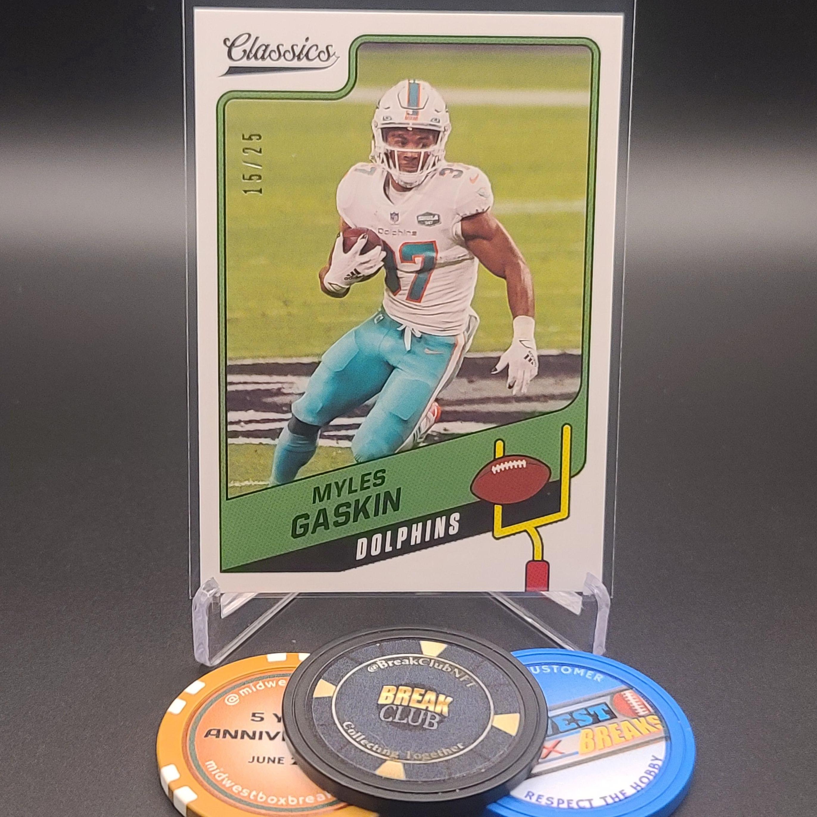 Myles Gaskin 2021 Panini Classics Football Blank Back Parallel Numbered ...