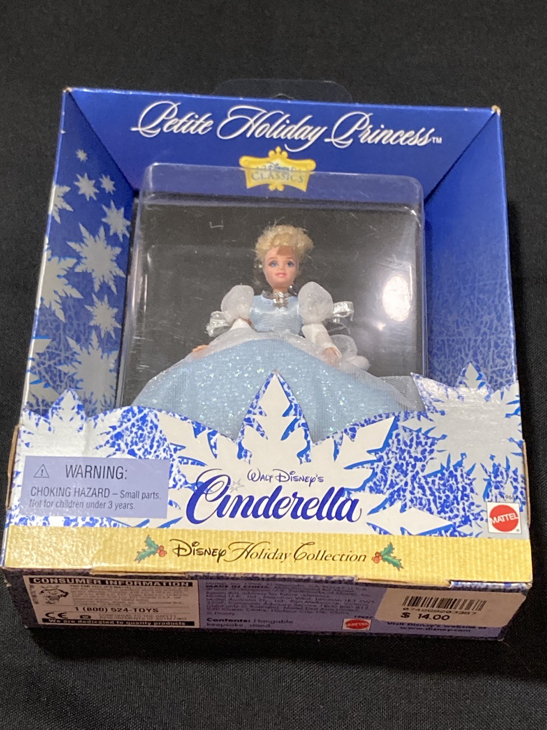 New 1998 Petite Holiday Disney Princess CINDERELLA MINI DOLL Jingle ...