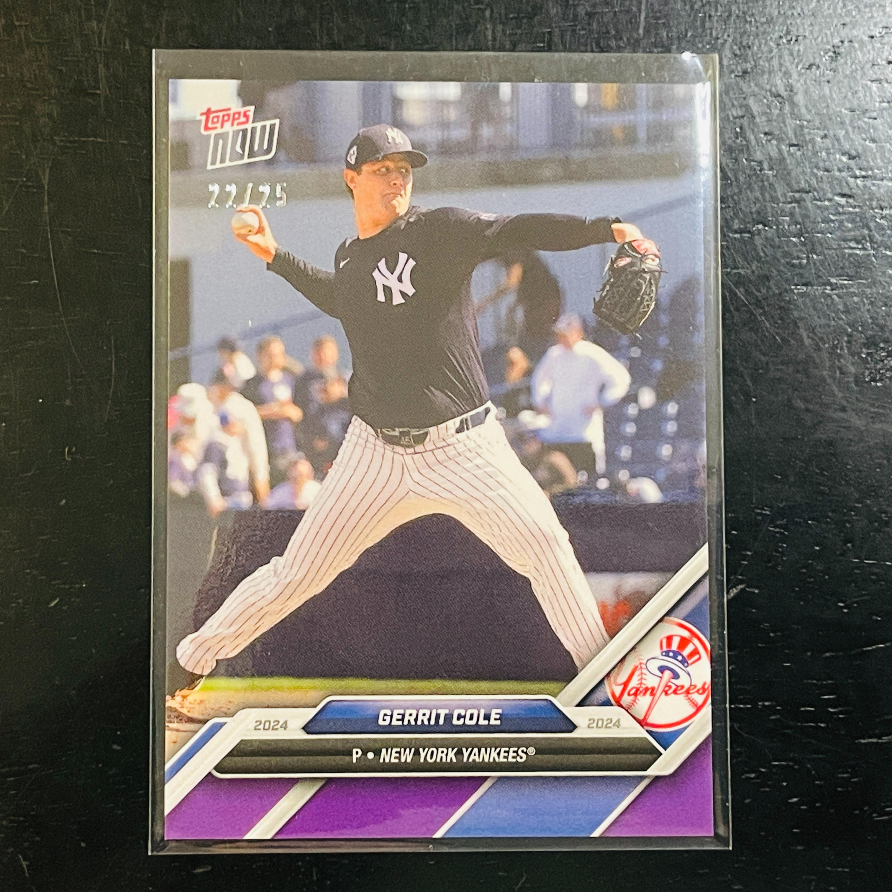 Gerrit Cole New York Yankees Topps Now Purple Parallel Baseball Card /25