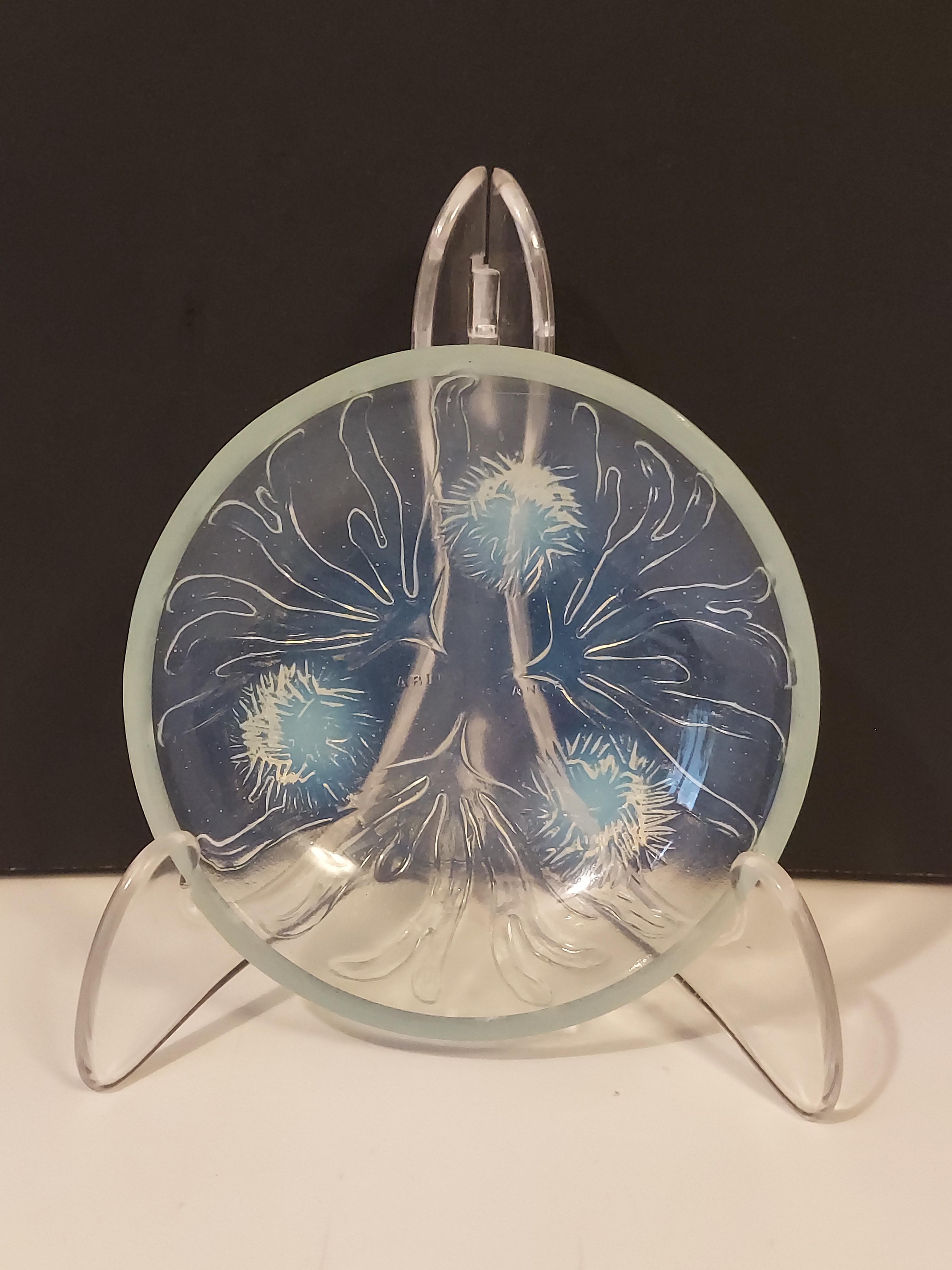 Sabino Art Glass Opalescent Sea Urchin Trinket Dish France