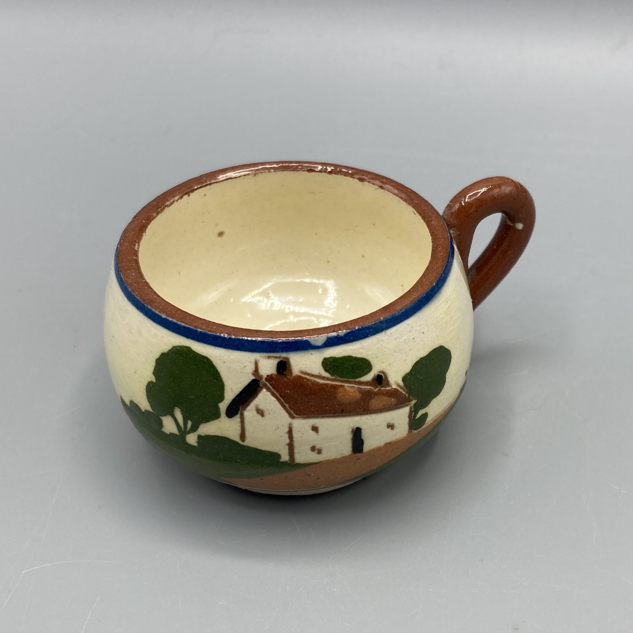 Devon Motto Ware (DMW) Miniature Ceramic Tea Cup with House Scene and ...