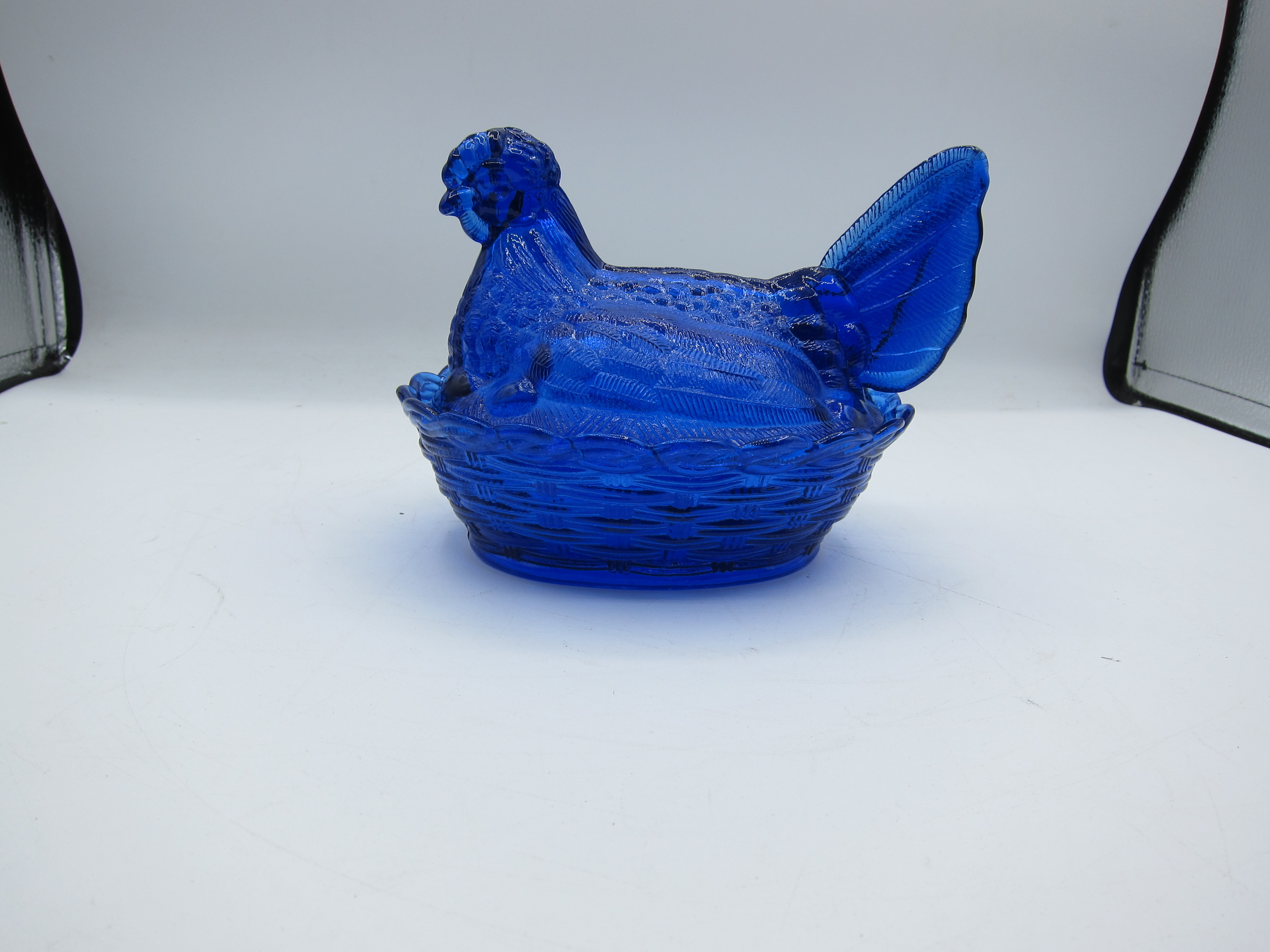 Vintage Cobalt Blue Glass Hen on Nest Covered Dish – Candy Dish ...
