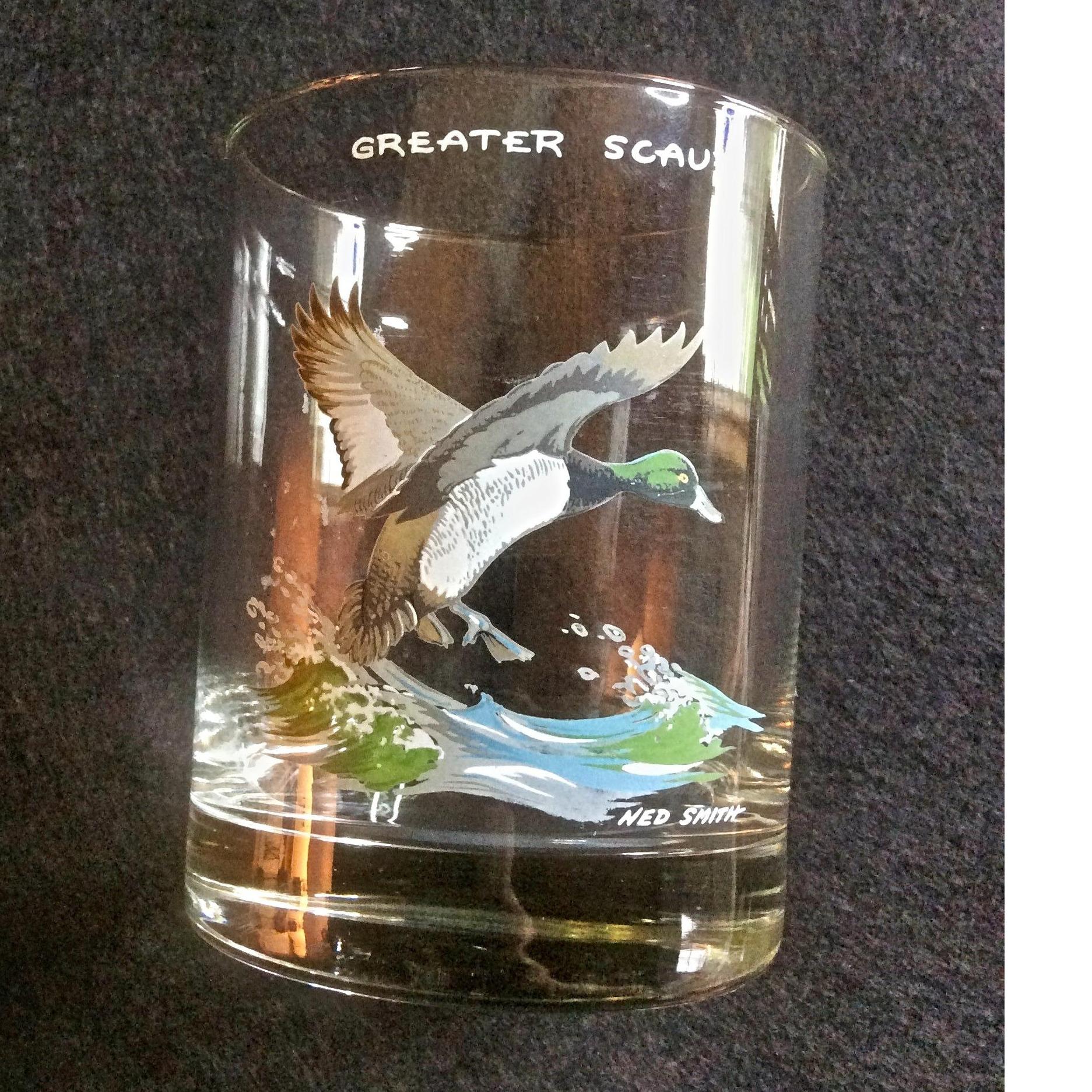 Ned Smith Duck Lowball Rocks Glass Greater Scaup, Wildlife Glassware ...