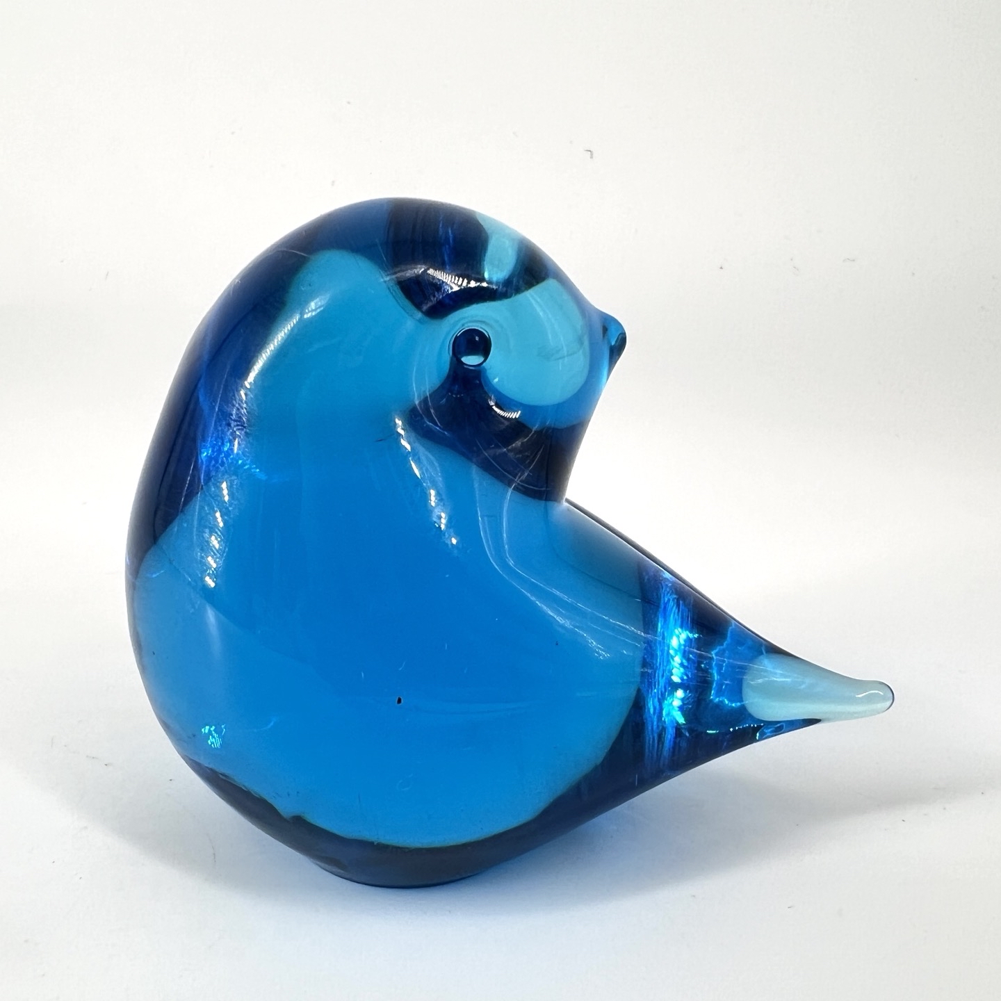 Art Glass Blue Bird Figurine