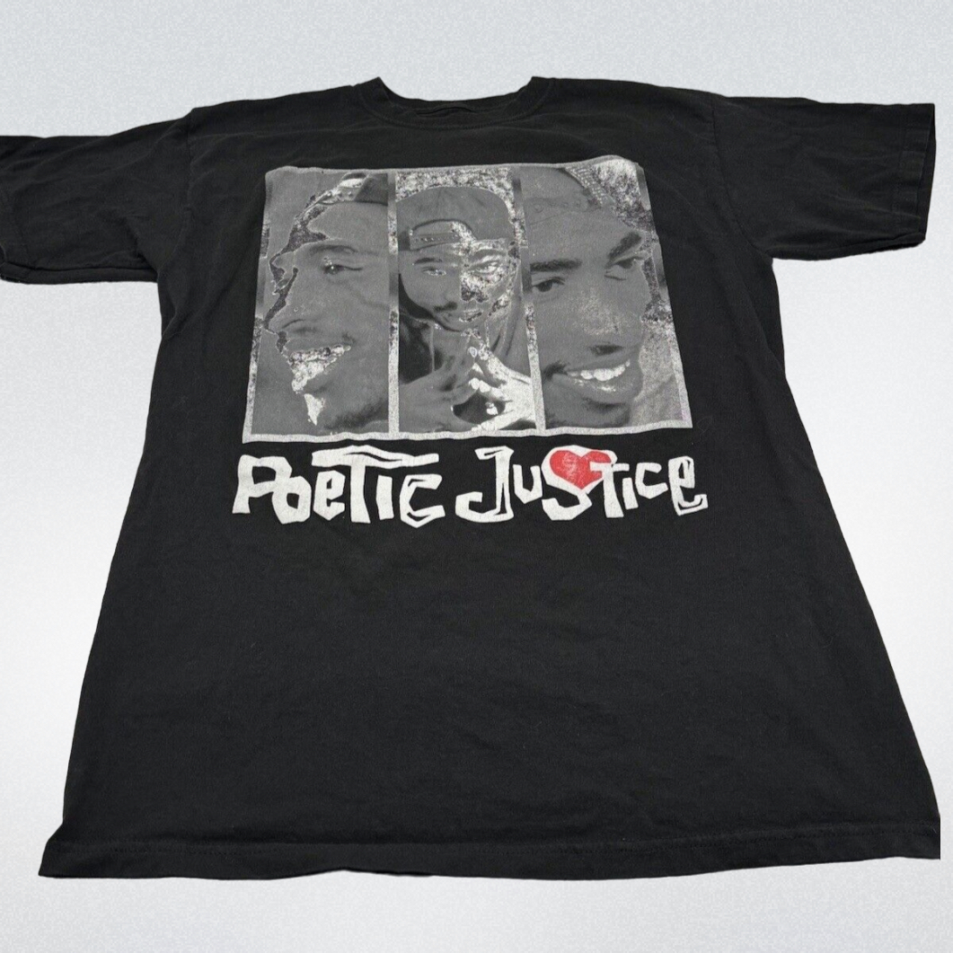 Tupac Shakur Poetic Justice Graphic T-Shirt Adult Size Medium Black