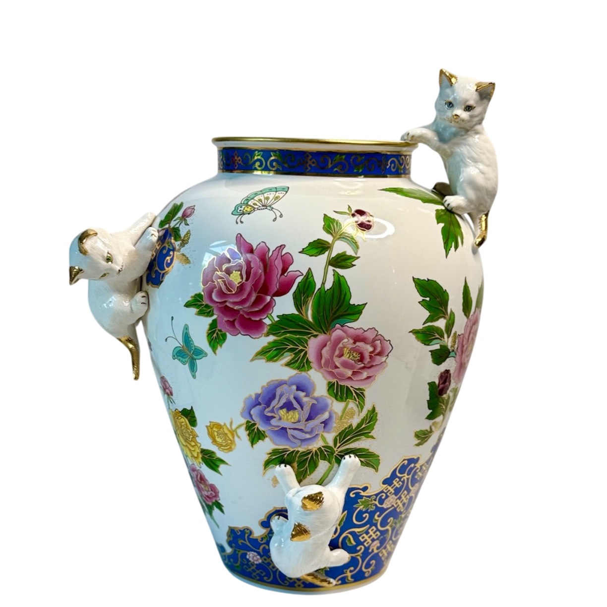 Ceramic Vase “The Vase Of The Imperial Cats" Toshiharu Kitagawa ...