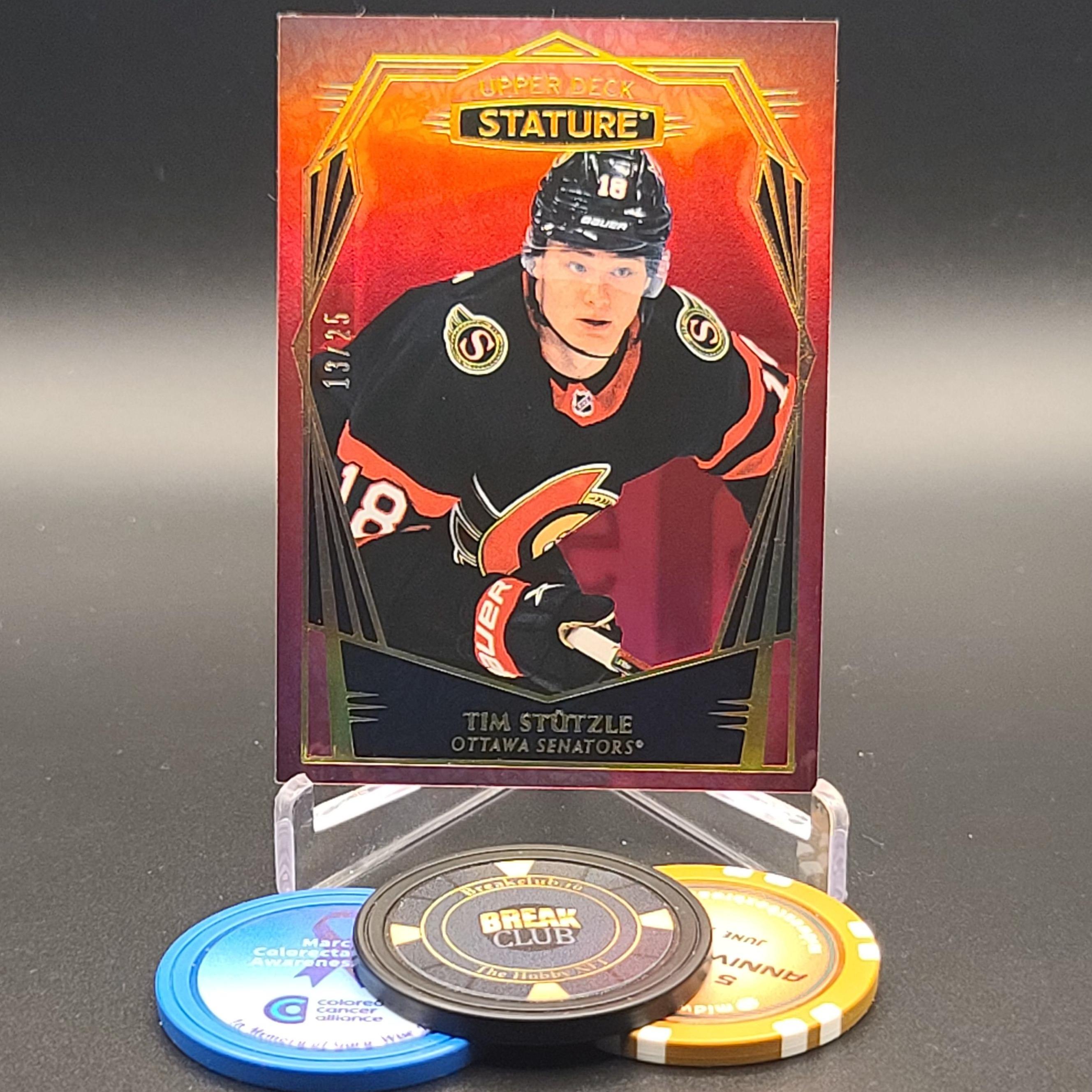 Tim Stutzle 2022-23 Upper Deck Stature Hockey Design Variation Red ...