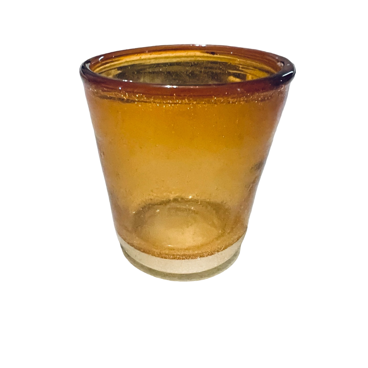 003 Amber Color Art Glass Planter