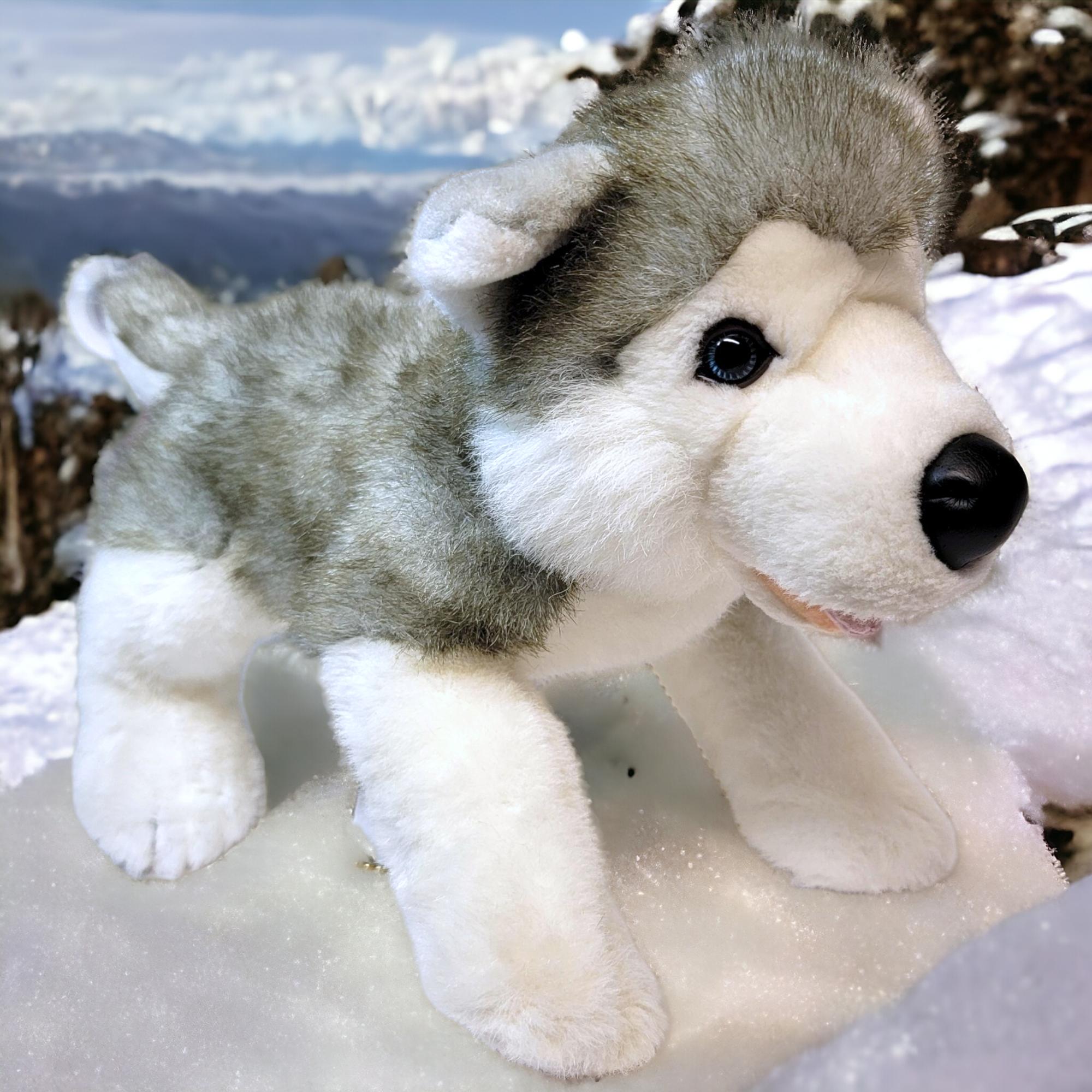 Build-A-Bear Realistic Husky Puppy Plush Toy 12" Soft and Cuddly