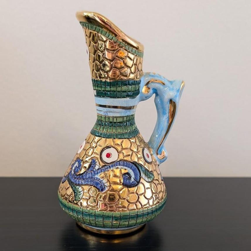 Vintage Gialletti Gold Mosaic Byzantine Style Mini Ceramic Pitcher ...