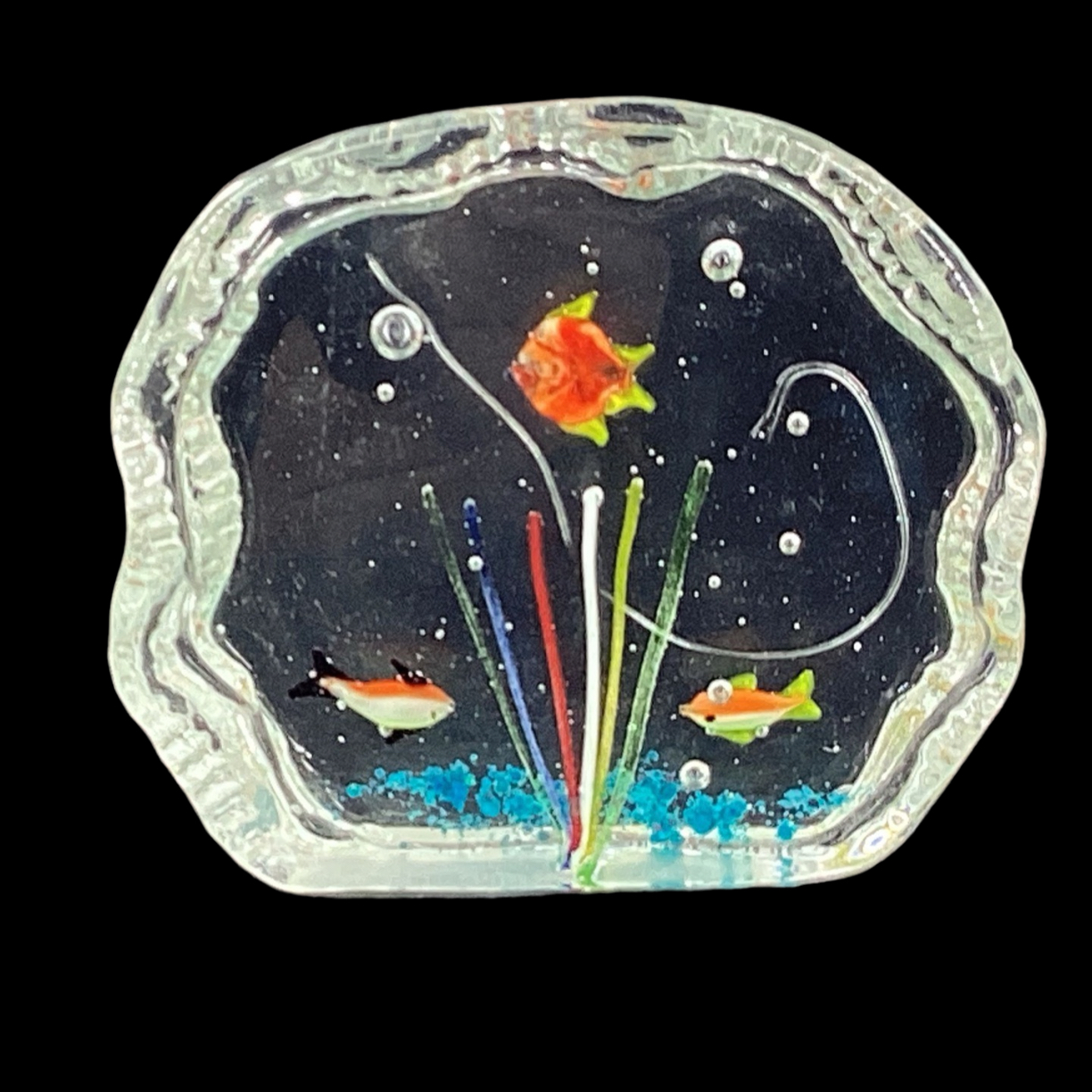 Hand Blown Fish Aquarium Paperweight