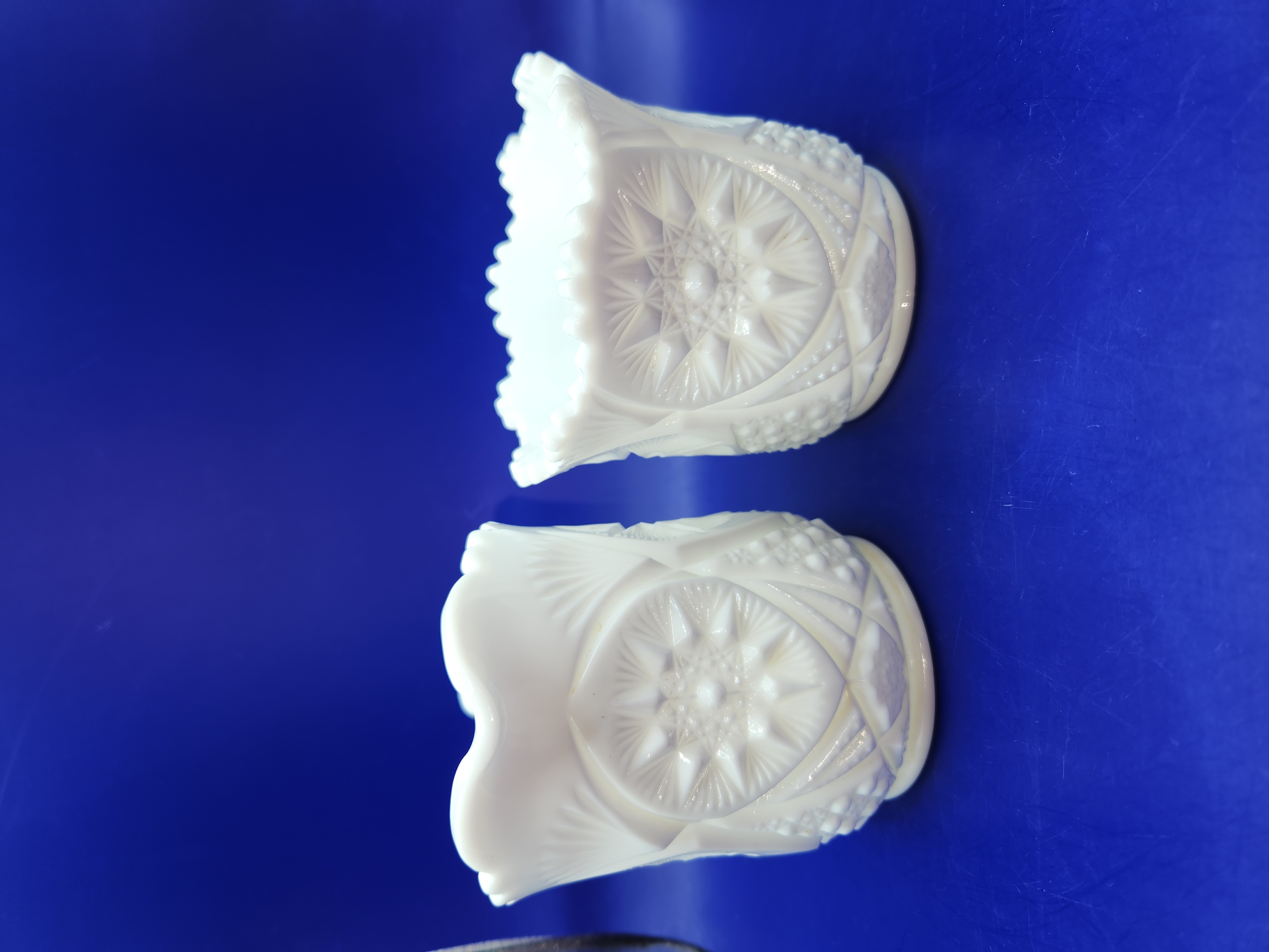 Kemple Milk Glass Open Sugar and Creamer Set