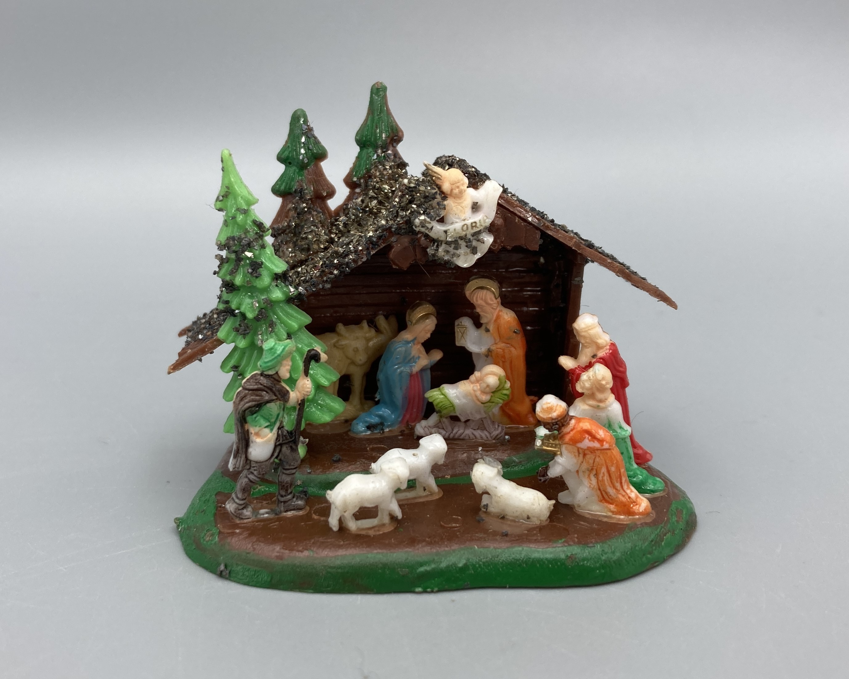 Vintage Shiny Brite Miniature Plastic Christmas Nativity Set with ...