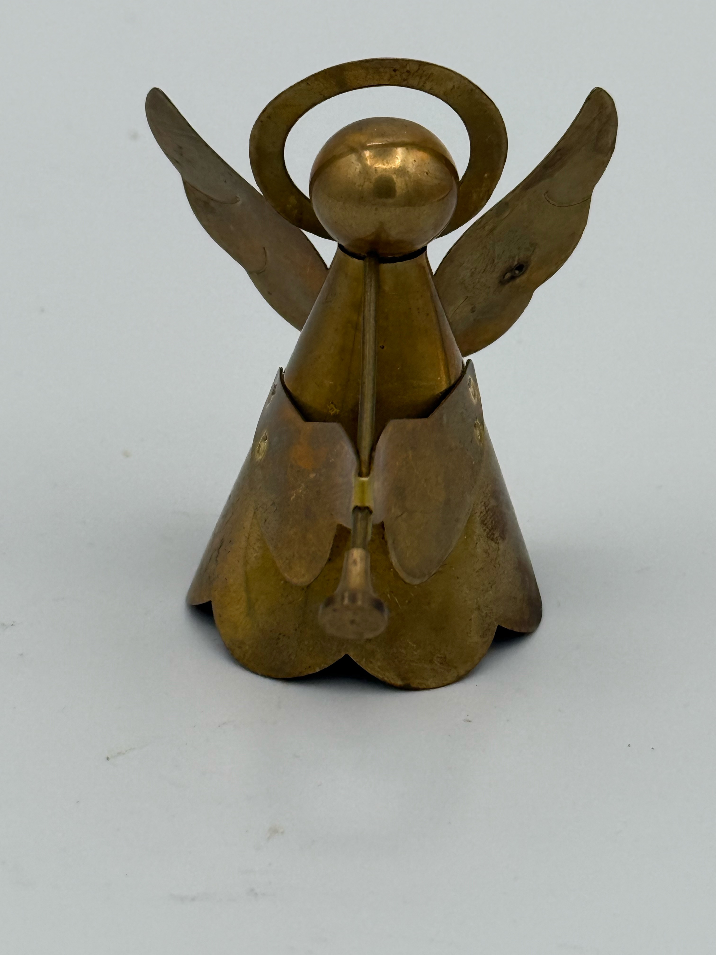 Vintage Brass Angel With Horn