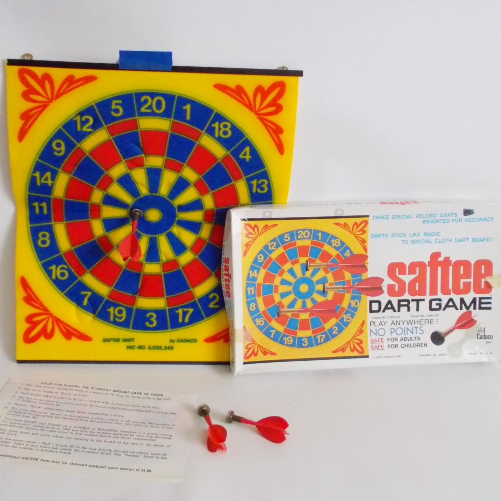 Saftee Darts Cadaco Games Foam Dart Board Safe For Children Adults 1972