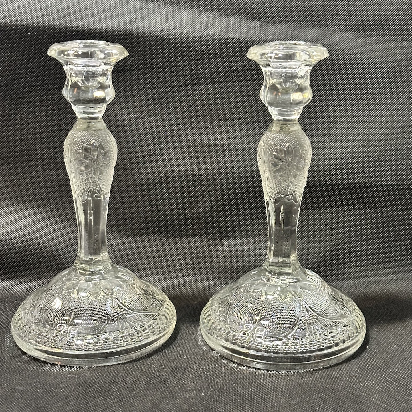 #804 Indiana, Tiara, Sandwich Glass Candlesticks, No Signature,Taper ...