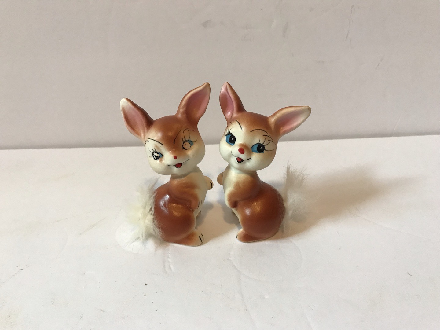 Vintage Enesco Bunny Rabbit Puffy Tails Salt & Pepper Shakers ...