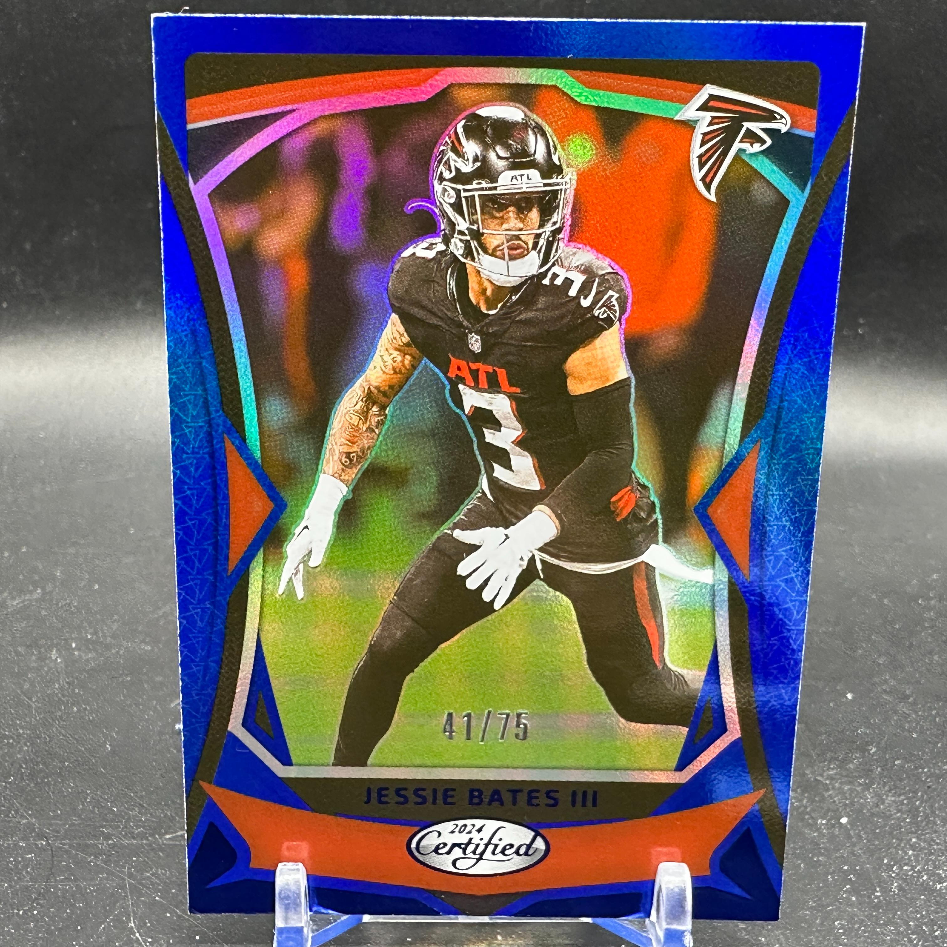 Jessie Bates III Blue Mirror /75 2024 Panini Certified #57 Atlanta Falcons