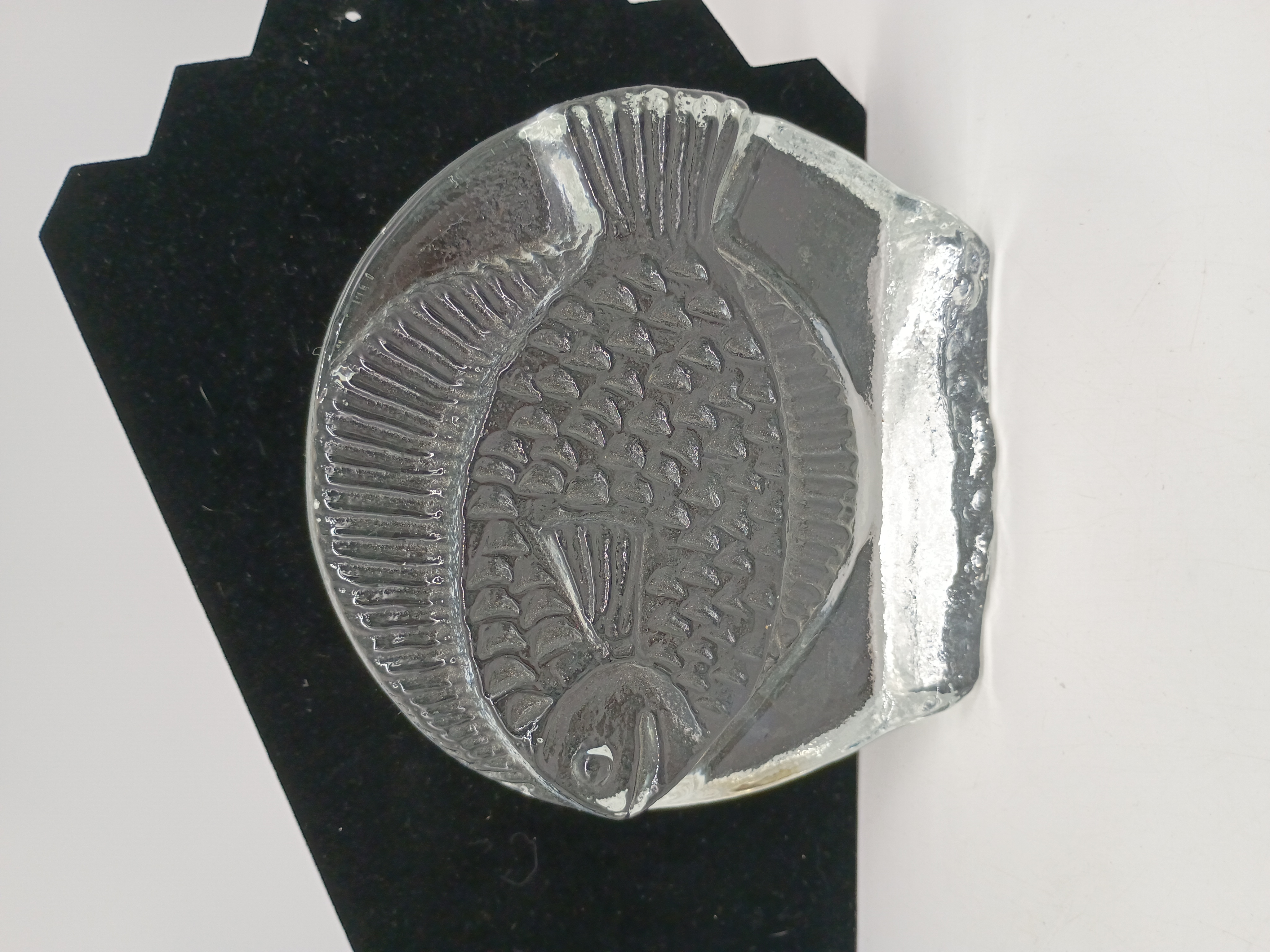 Vintage Pilgrim Art Glass Clear Fish Bookend Paperweight Single. Ice ...
