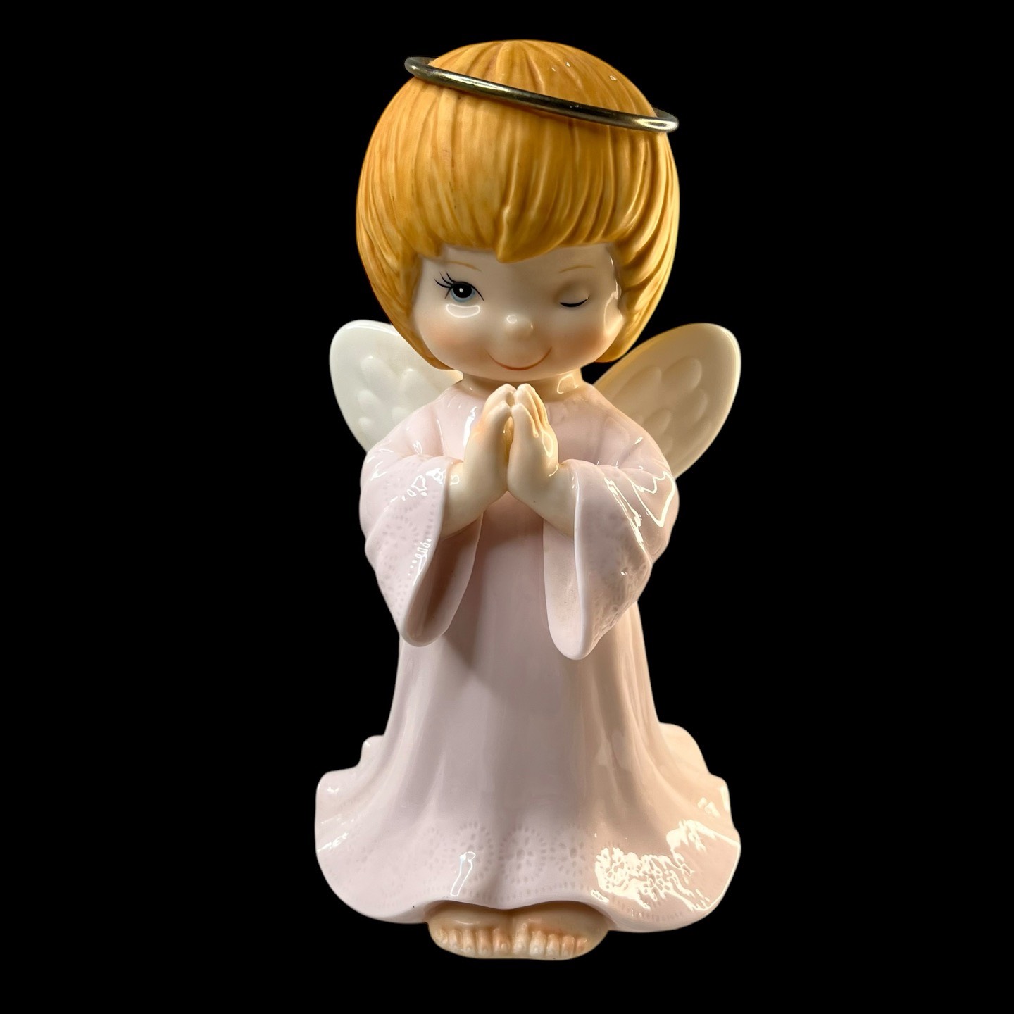 002 Ceramic Pink Winking Angel