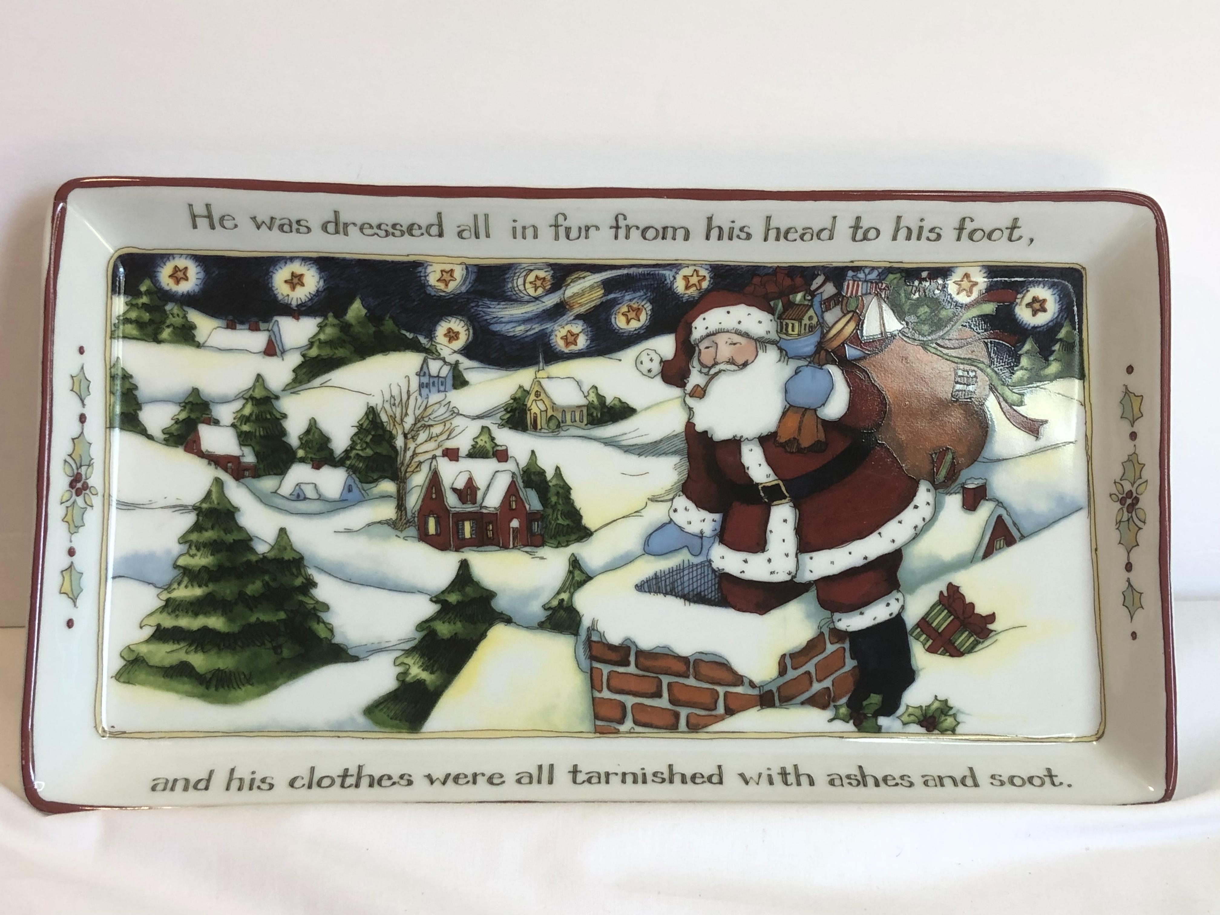 Portmeirion Studio A CHRISTMAS STORY Sandwich Tray Susan Winget Santa ...