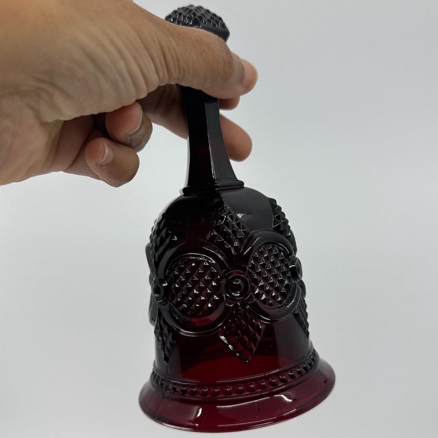 Vintage Avon Cape Cod Pattern Ruby Red Bell 1979